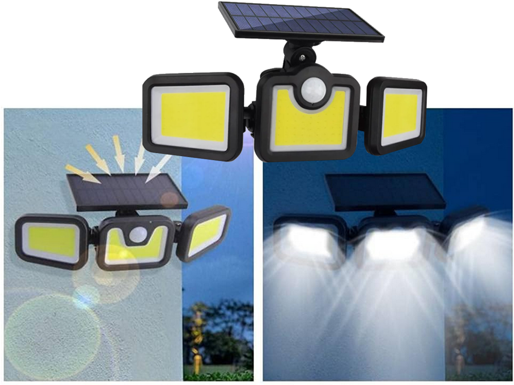 Lampa solarna 100 cob z czujnikiem ruchu zmierzchu | Oświetlenie \ Solarne | verk.sklep.pl